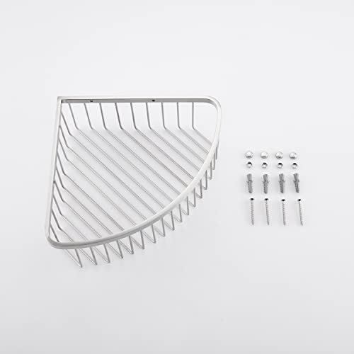 Segistan Bathroom Corner Shower Caddy Organizer, SUS304 Stainless Steel Heavy Duty Rust-Proof Bathroom Shelf Organizer Shampoo Holder, Wall Mounted Storage Rack for Bathroom Kitchen, Brushed Nickel