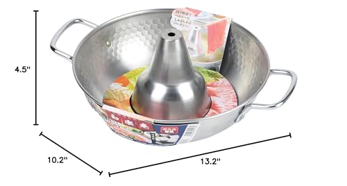 Pearl Metal Warakuan HB-5969 Stainless Steel Shabu-shabu Pot, 10.2 inches (26 cm), Made in Japan, Gas Fire Only