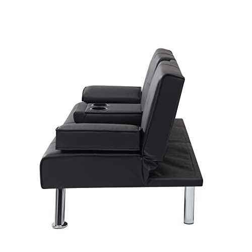 Modern Napping Futon Sofa Daybed Loveseat,2 Seaters Love Seat Convertible Sleeper Couch Bed for Home Apartment Office Small Space Living Room Furniture Sets