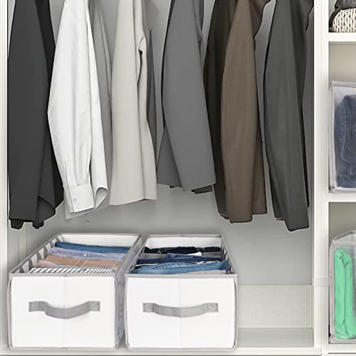 Univivi Extra Large Wardrobe Clothes Organizer Closet Organizer Portable Pants Sweaters Organizer for Closet,T-Shirt, Underwear, Upgraded 7 Grids Jeans Hoddie Organizer Clothes Organizer - Set of 2