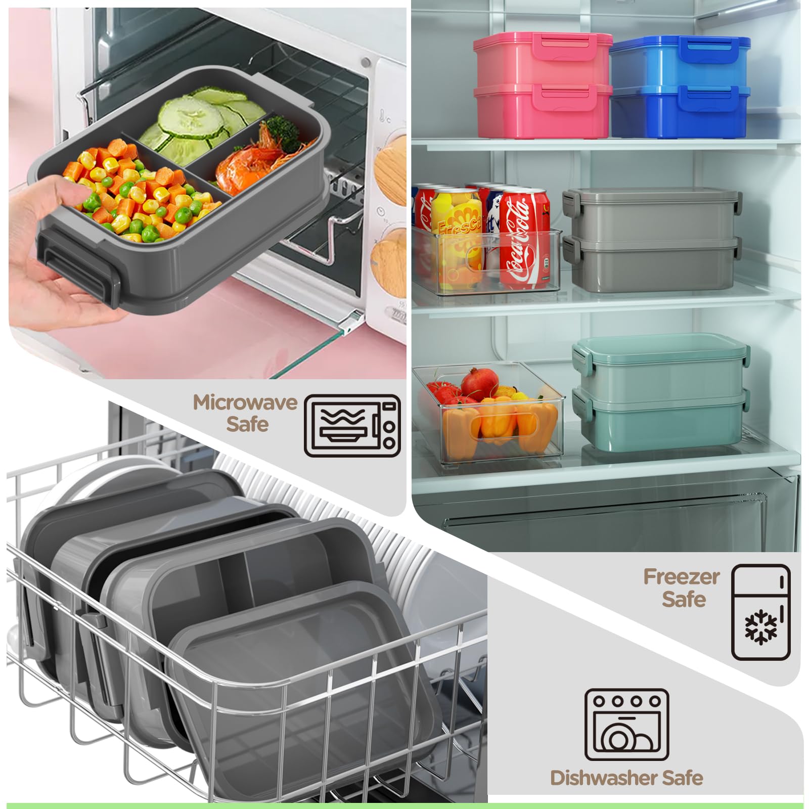DaCool Food Thermos for Hot Food 16 Ounce Vacuum Stainless for Kids/Adults Lunch Box Adults Bento Box 74 OZ All-in-One Stackable Lunch Box Containers