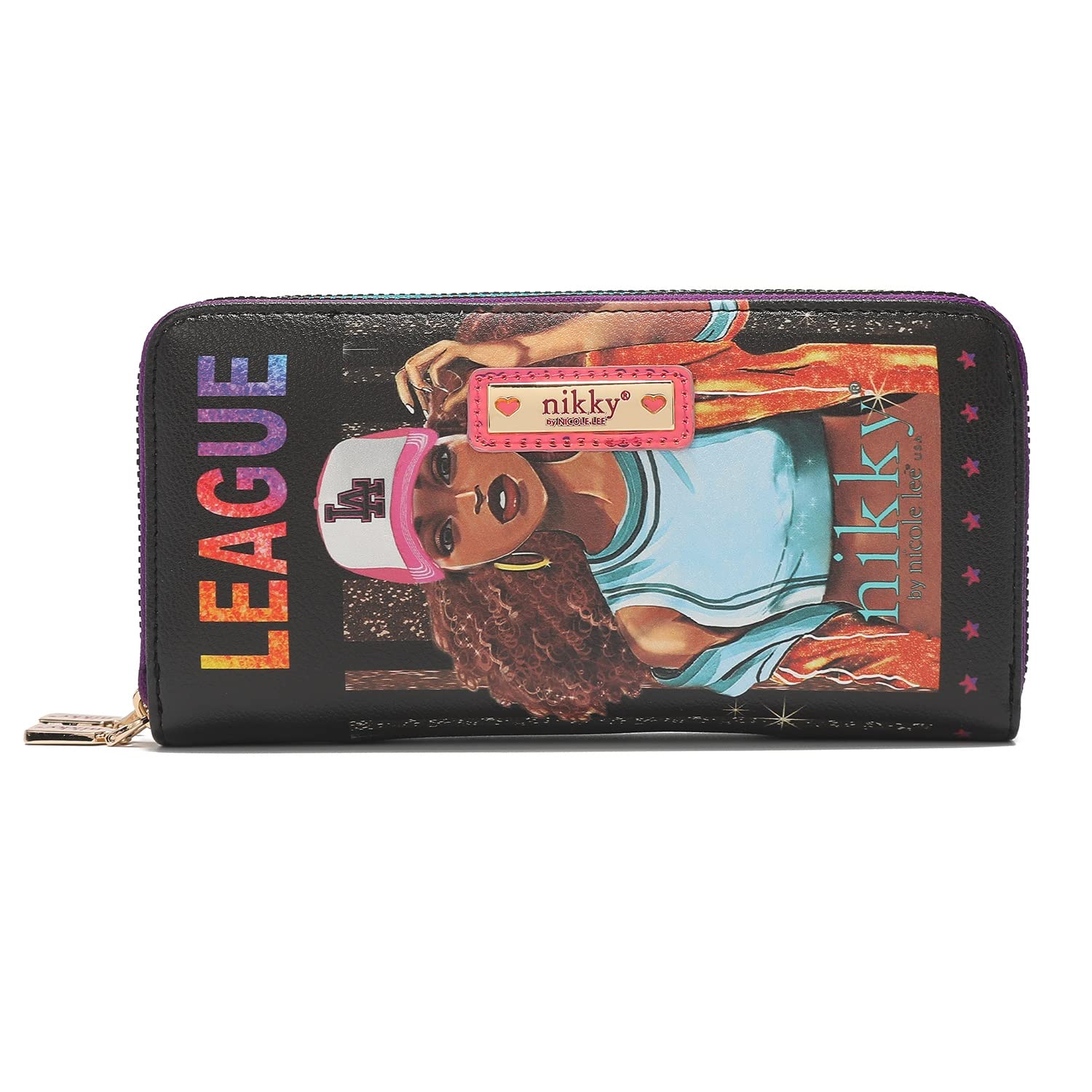 DESTINY BY NICOLE LEE Double Zipper Wallet RFID Blocking Eco Leather Clutch Fashion Print for Women