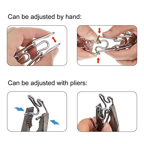 JIPIMON Dog Collar Extra Links Designed for Herm. Sprenger Collar (4 Pack) Steel Chrome Plated No Pull Dog Training Collar Links (2.25mm, Silver)