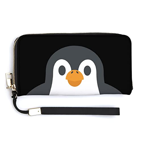 FunnyStar Penguin Women's Long RFID Hand Wallet Wristlet Clutch Purse PU Leather Handbag with Wrist Strap