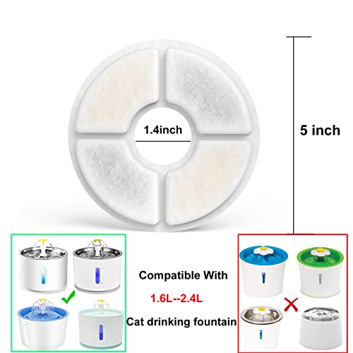 SAMANIJA 8-Pack Cat Water Fountain Filters for 81oz/2.4L Automatic Pet Round Fountain Filter Replacement Activated Carbon Filters
