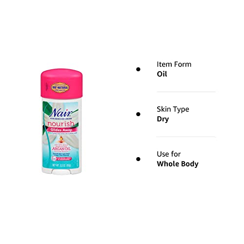 Nair Hair Remover Glides Away Max, Moroccan Argan Oil, for Bikini, Arms & Underarms, 3.3 Oz. by Nair