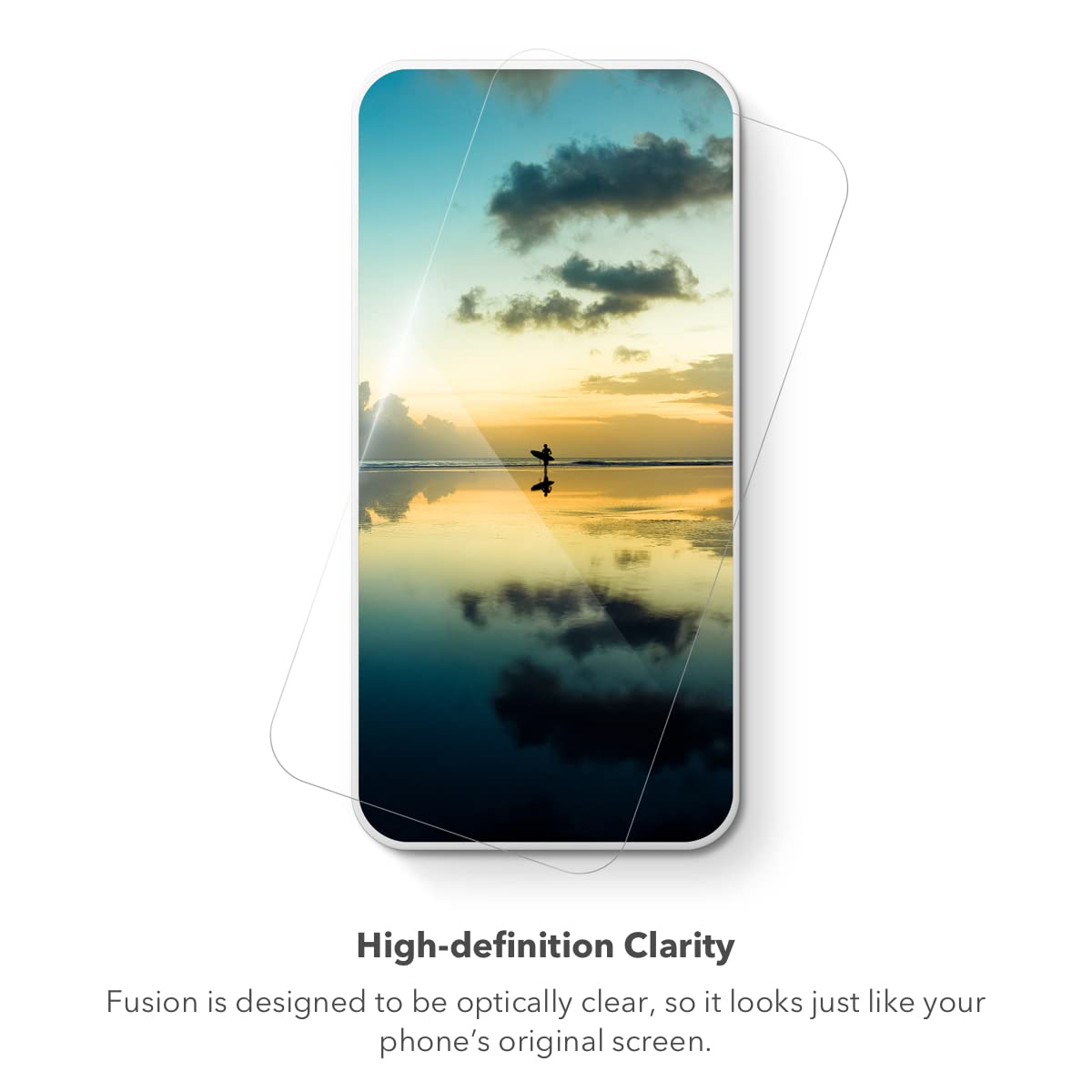 ZAGG InvisibleShield Fusion with D3O for Samsung Galaxy S22 – Flexible Hybrid Screen Protection – Strengthened with D3O – Extreme Impact and Scratch Protection