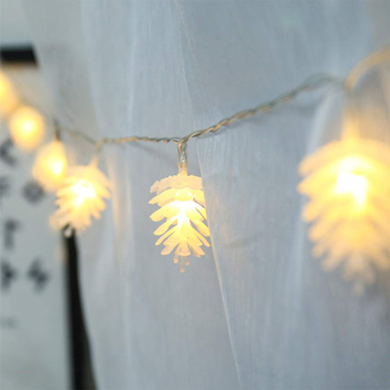 ę Christmas Pine Cones Shape LED Fairy String 40 LED 19.68 feet Battery Power Warm White String Lights Indoor and Outdoor Home Garden Lights