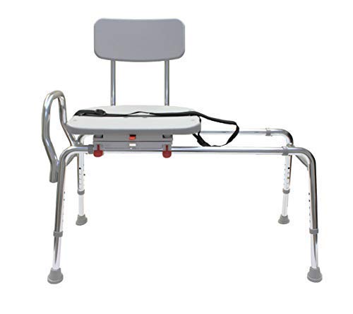 Eagle Health Supplies - Swivel Sliding Bath Transfer Bench (77662) - Regular (Base Length: 39" - 40") - Heavy-Duty Shower Bathtub Chair
