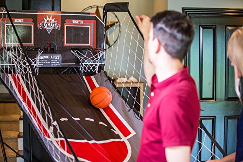 TRIUMPH SPORTS USA Play Maker Double Shootout Basketball Game Includes 4 Game-Ready Basketballs and Air Pump and Needle, Black