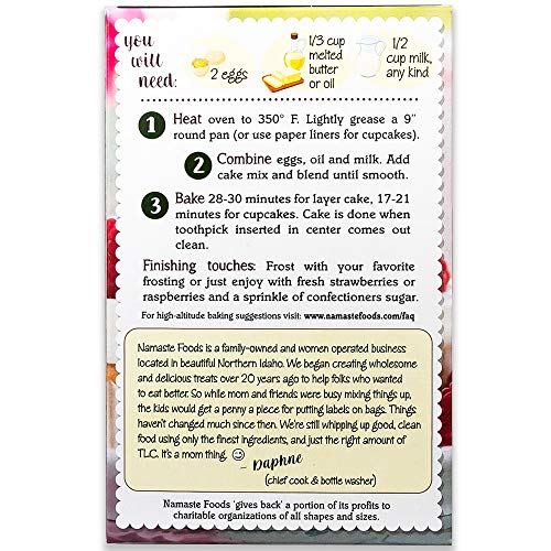 Namaste Foods Organic Gluten Free Yellow Cake Mix, 12 Ounce β Allergen Free