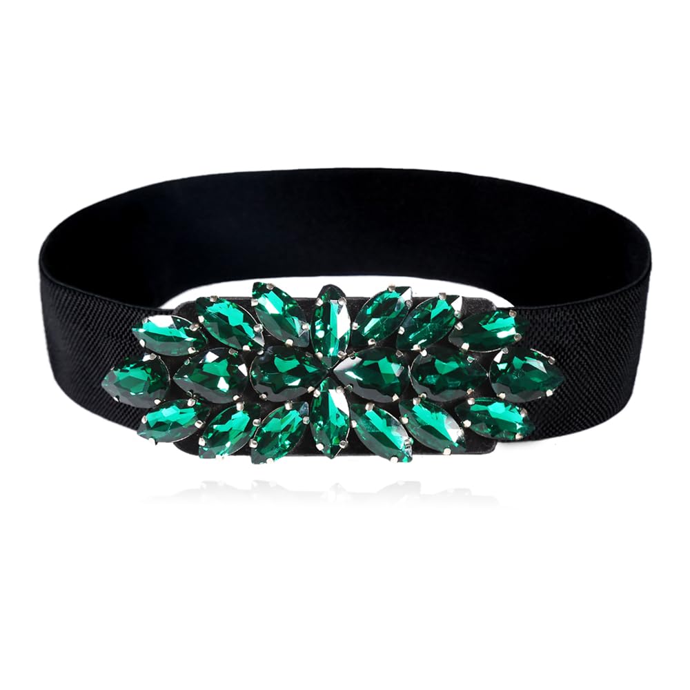 Dorchid Women Rhinestone Belts Crystal Cinch Belt Stretch Retro Waist Dress Belt