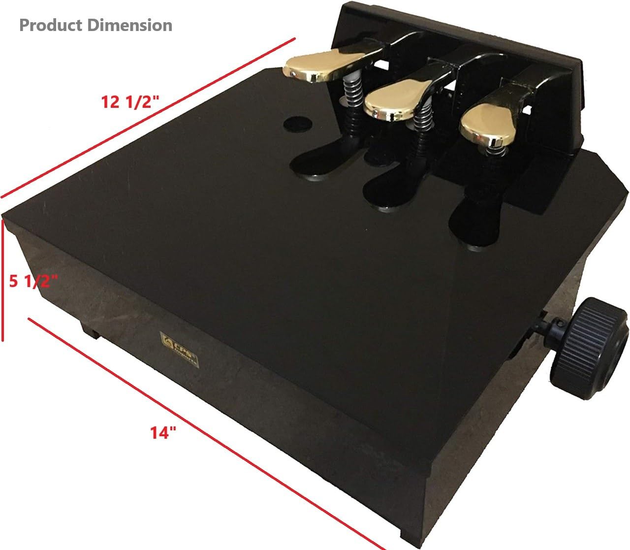 CPS Imports Wood Adjustable Piano Pedal Extender Bench in Ebony with 3 Pedals