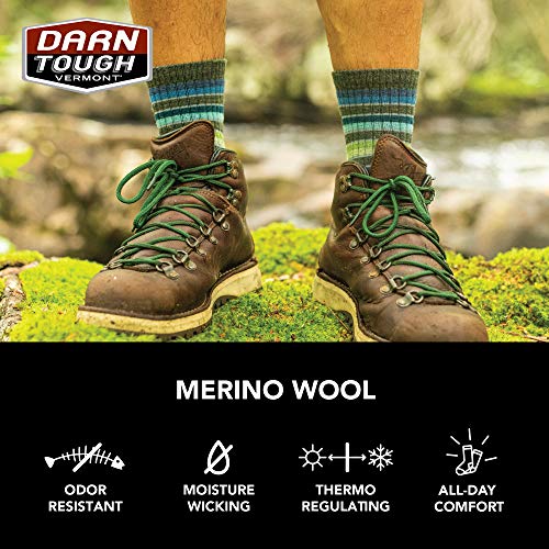 Darn Tough Men's Light Hiker Micro Crew Lightweight with Cushion Sock (Style 1972) - Black, Large