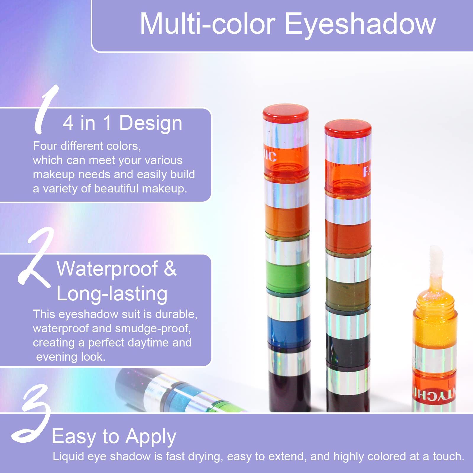 DAGEDA 4 Colors Liquid Eyeshadow, Matte, Waterproof, Long-lasting, Creamy Texture, Nude Velvety, Suitable for Women