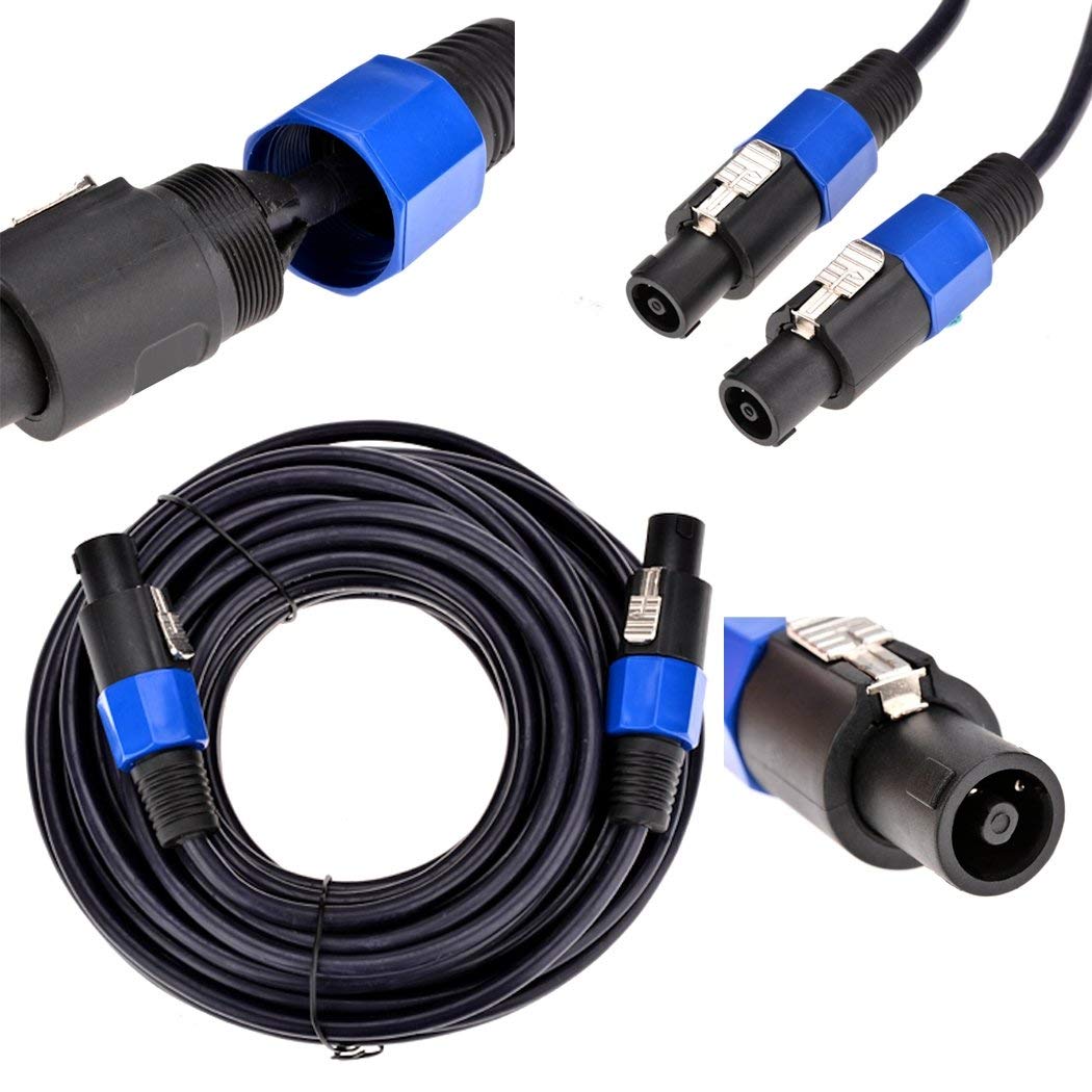 Yuyaokk 2Pack 100 ft Male Speakon to Speakon Cables, Professional 12 Guage AWG Audio Cord DJ Speaker Cable Wire with Twist Lock - 2 Conductor.