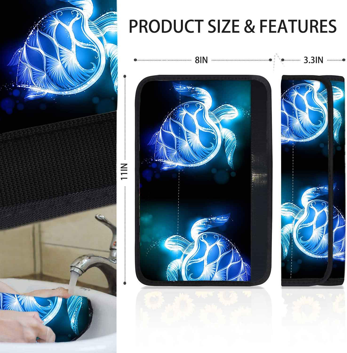 Deeprinter Aqua Sea Turtle Car Seat Belt Pads Covers Universal Auto Accessories Decor for Women Men