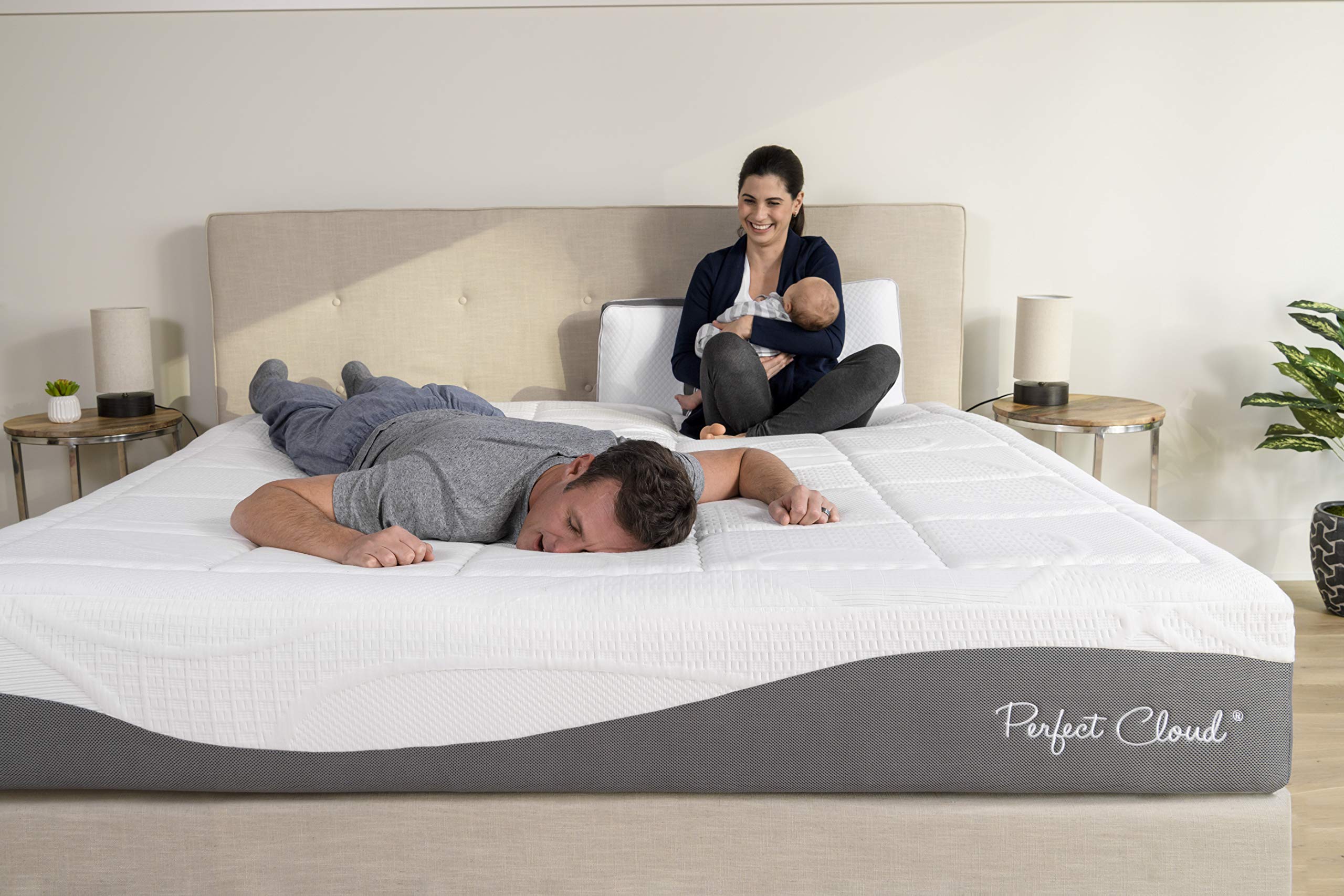 Perfect Cloud Made in The USA Elegance Plush Gel-Infused 12-inch Memory Foam Mattress - Pressure Relieving - Bed-in-a-Box (California King)