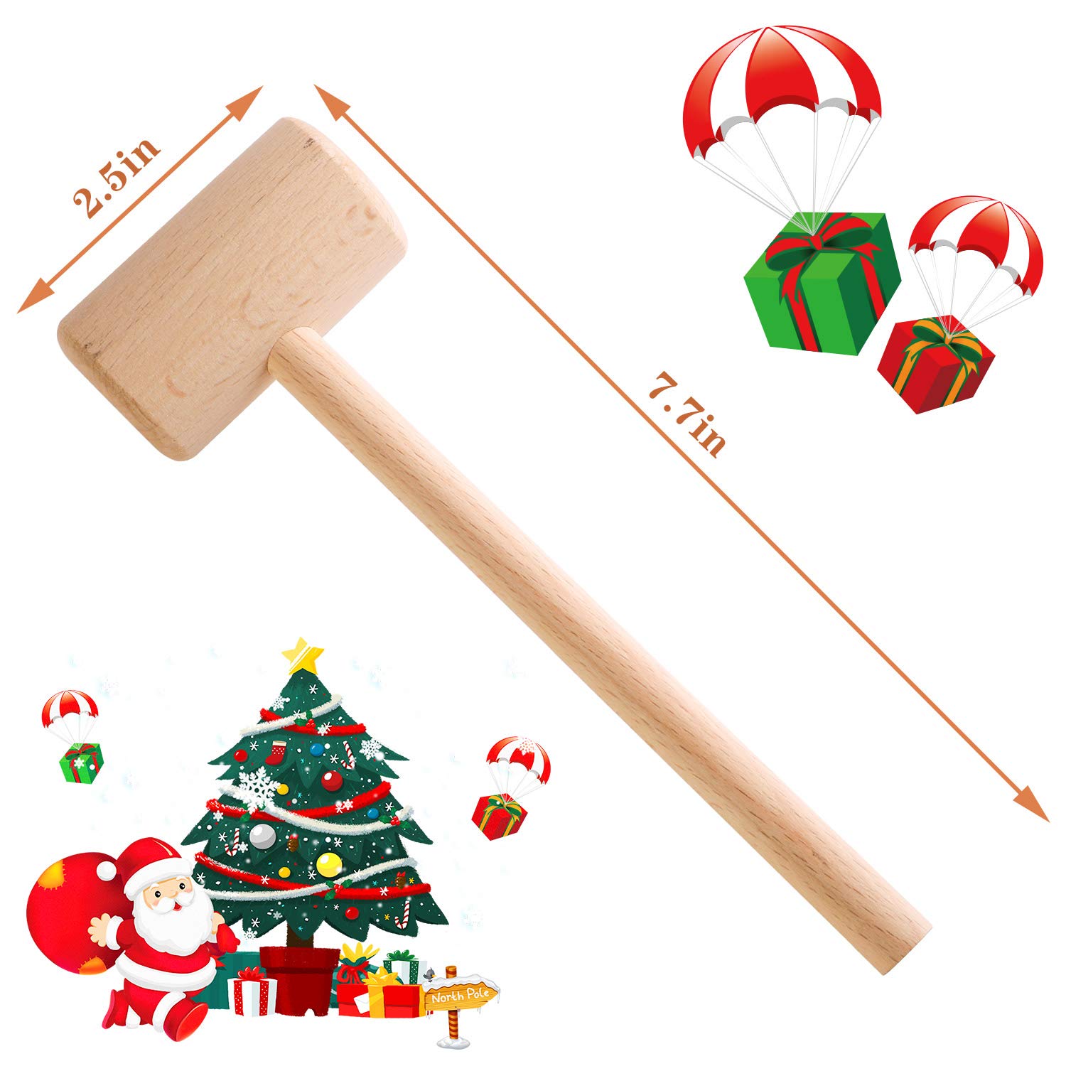 ZAUGONTW Wooden Crab Mallet for Chocolate, Mini Wooden Hammer Multi-Purpose for Kids Toys Crab Lobster Mallets,1Pcs