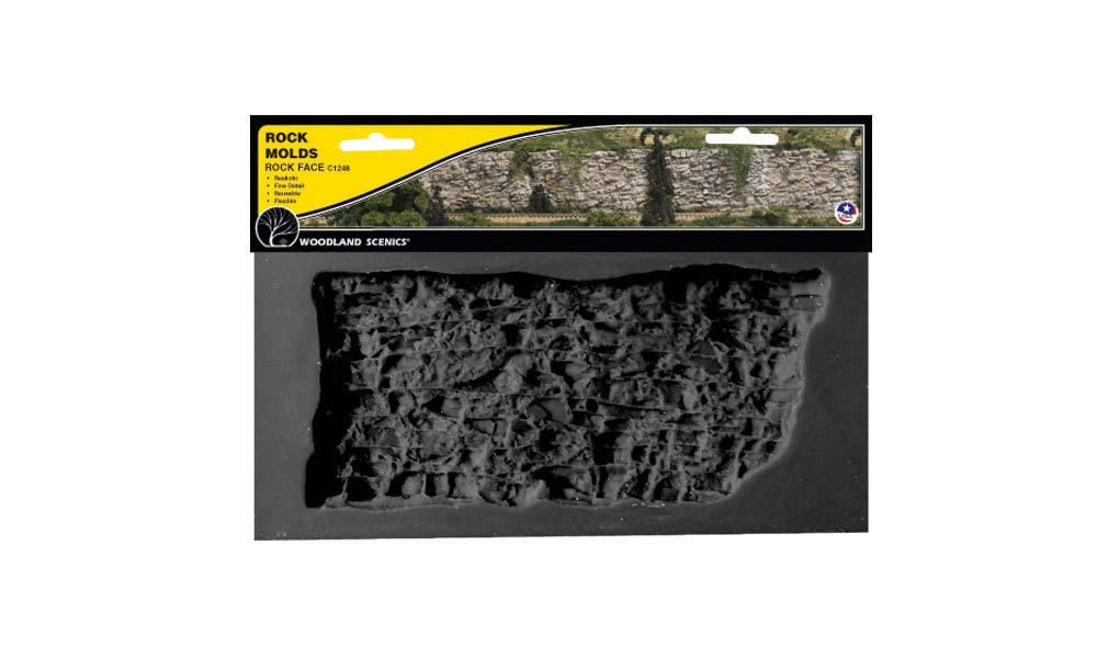 Woodland Scenics WC1248 Universal Rubber Mould Rock Wall (L x W) 266 mm x 127 mm Black