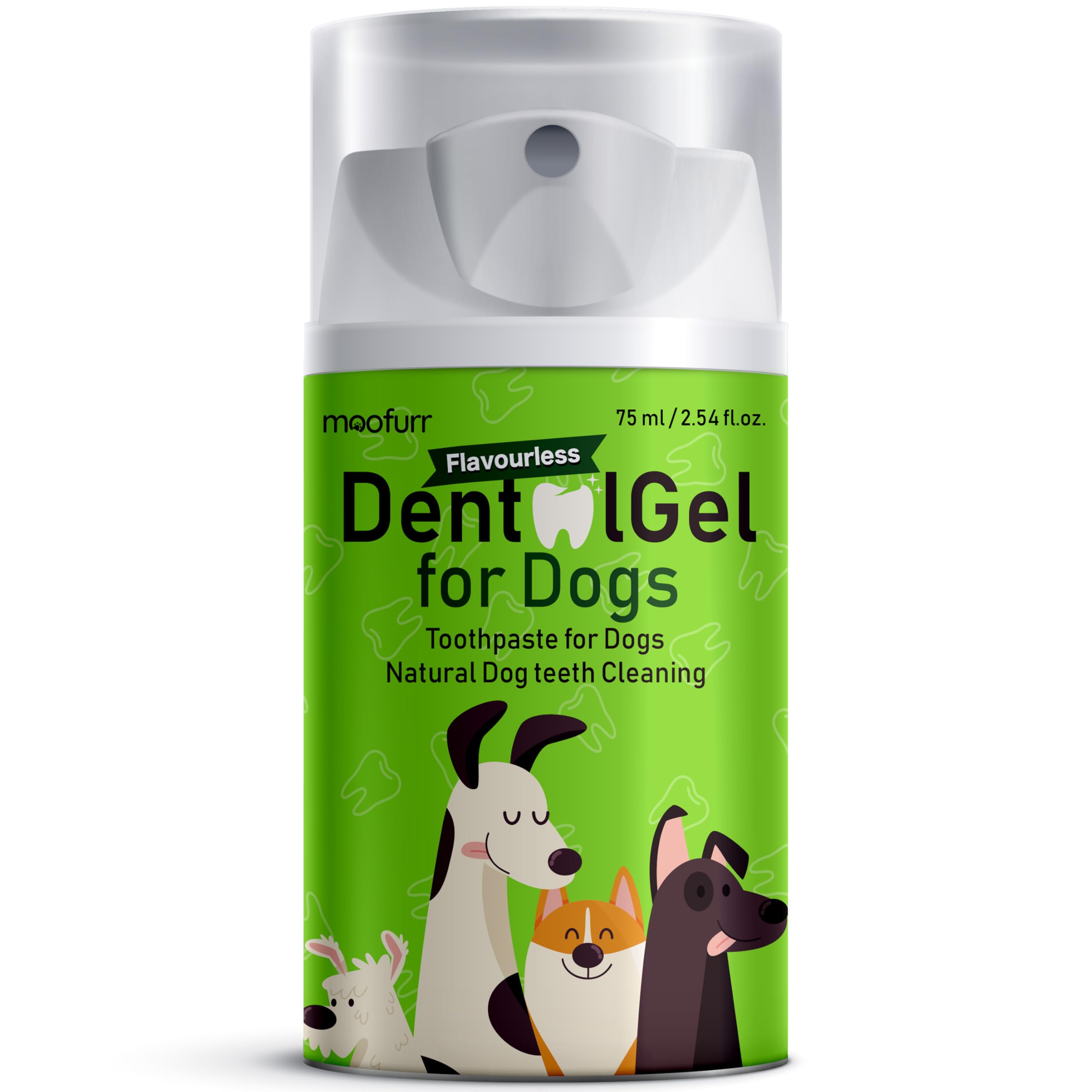 Moofurr Dog Toothpaste - Natural Flavourless Toothpaste I Against Tartar I Plaque Removal I Dental Care for Dogs