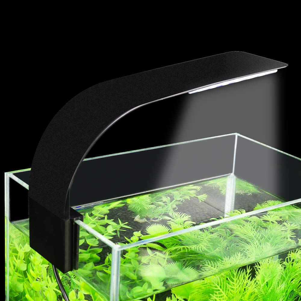 Senzeal X5 Virgo 24 LED Aquarium Light 10W Clip-on Lamp Aquatic Plant Lighting for 10-15inch Fish Tank (Black)