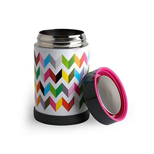 French Bull Stainless Steel Leak Proof Hot Lunch Thermos Vacuum Insulated Food Soup Jar Container, Easy Grip Lid, 16oz, Ziggy