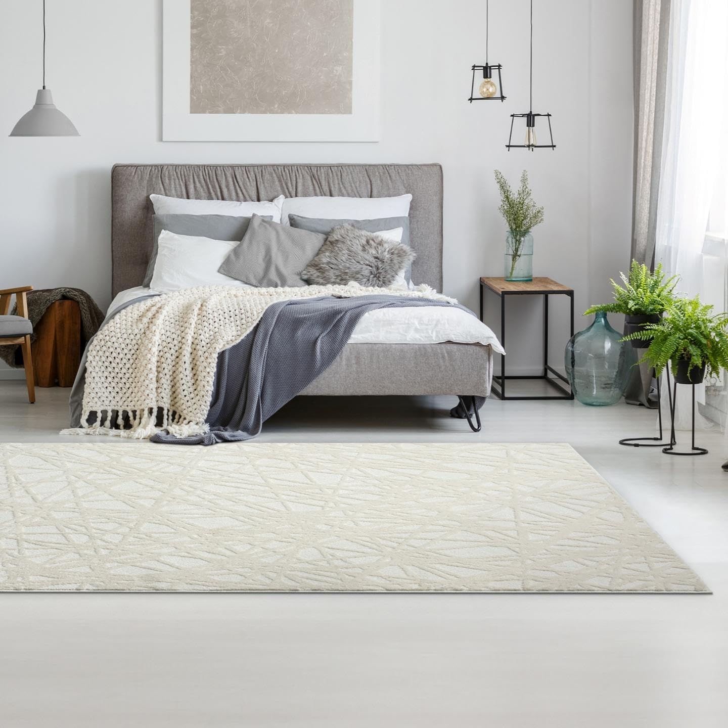 LUXE WEAVERS Jasper Collection 689 Cream 8x10 Modern Abstract Area Rug
