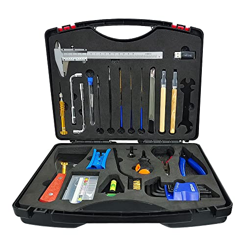 INF3DCOORD 55 Pcs 3D Print Tool Kit Box 2.0 with Cutting Tool, Cleaning Needles, Utility Knife,Screwdriver,Carving Knife,Tweezers,Flat File,Allen Wrench,Shovel,Metal Caliper, Model Tools