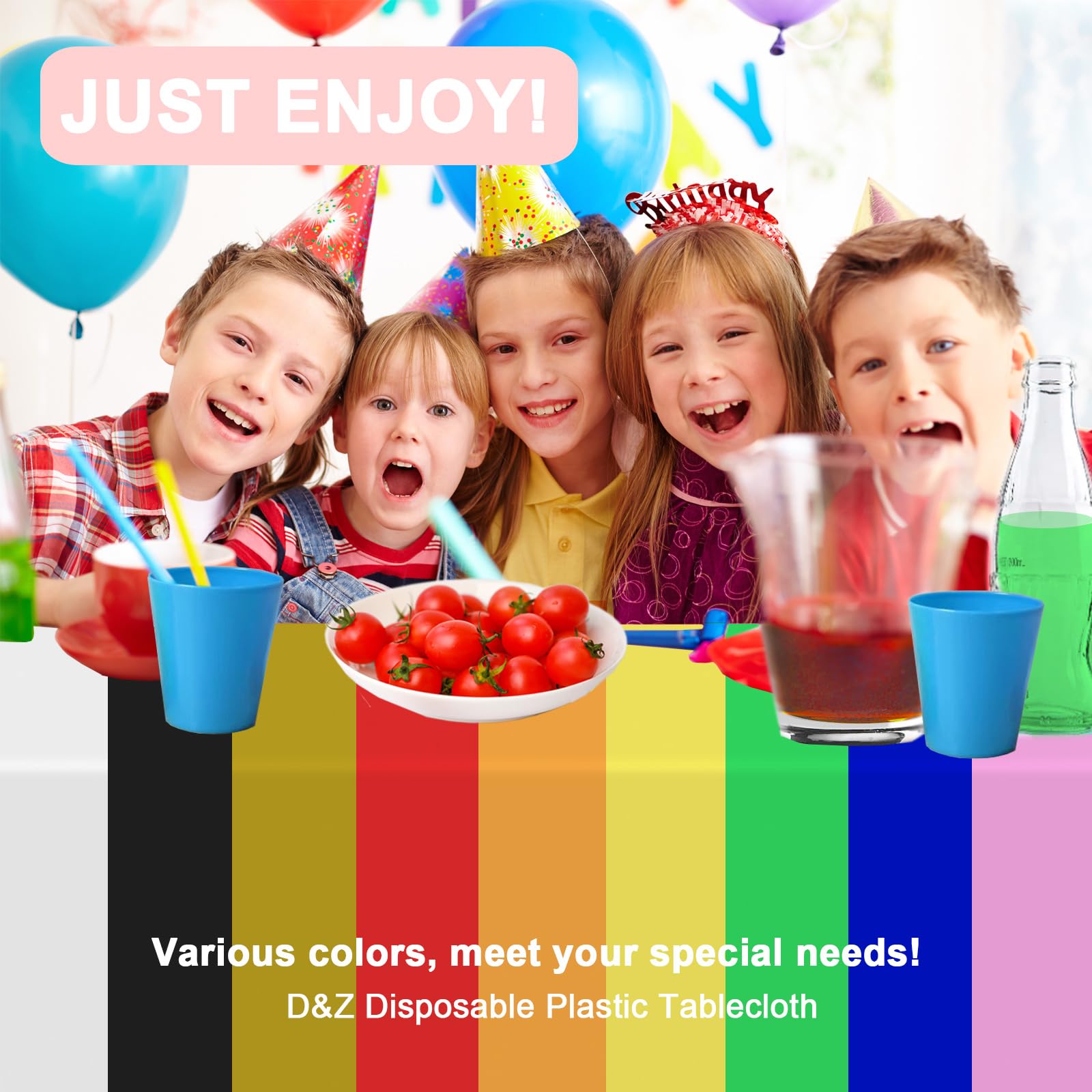D&Z 6 Pack White 84" Round Plastic Tablecloth Table Cloth Disposable Table Covers for Party Birthday Wedding Christmas