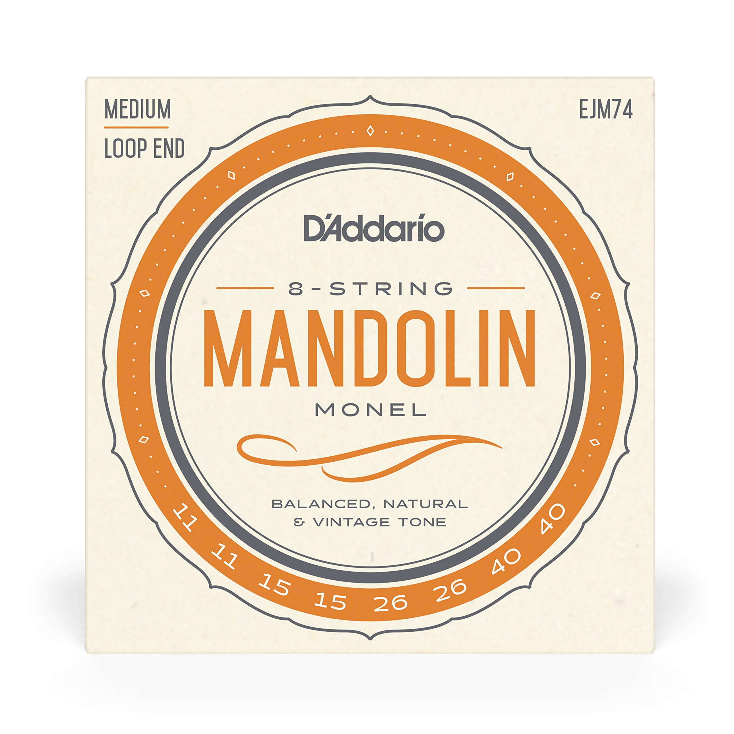 D'Addario Mandolin Monel Set, Medium, 11-40 (EJM74)