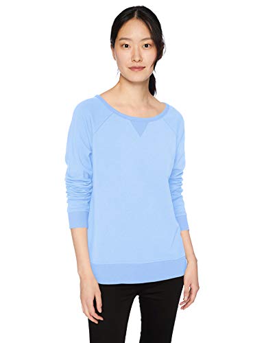 Daily Ritual Women's Oversized Terry Cotton and Modal High-Low Sweatshirt, Aqua Blue, XX-Large