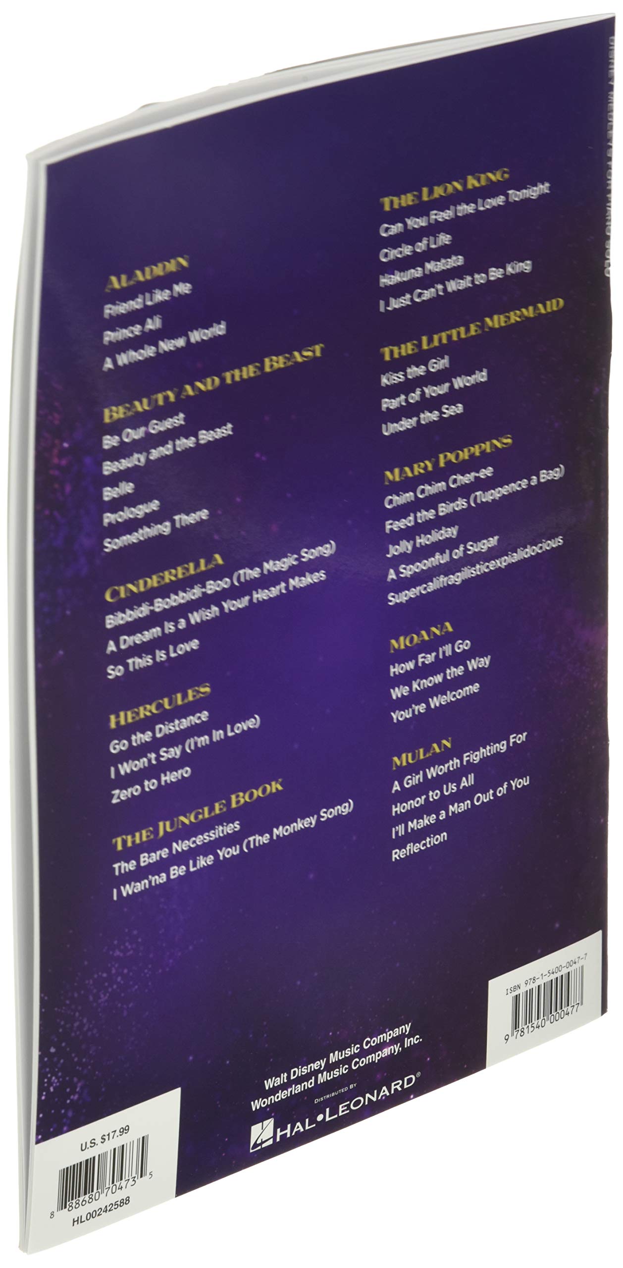 Disney Medleys for Piano Solo