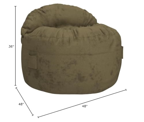 CordaRoy's Chenille Nest Gaming Bean Bag Chair with Controller Pockets and Handle, Convertible Foam-Filled Chair/Queen-Size Lounger, Moss