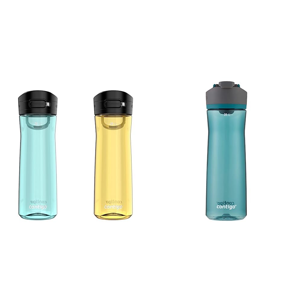 Contigo Jackson 2.0 BPA-Free Plastic Water Bottles with Leak-Proof Lid (24oz, 2-pack) Cortland Spill-Proof Water Bottle (24oz)