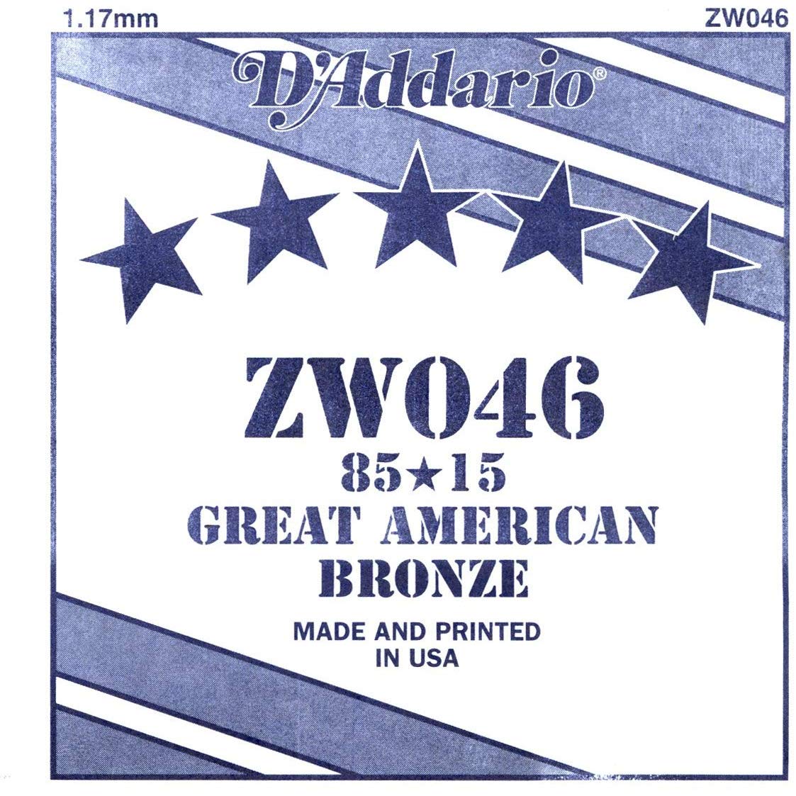 D'Addario ZW046 85/15 Bronze Acoustic Guitar Single String