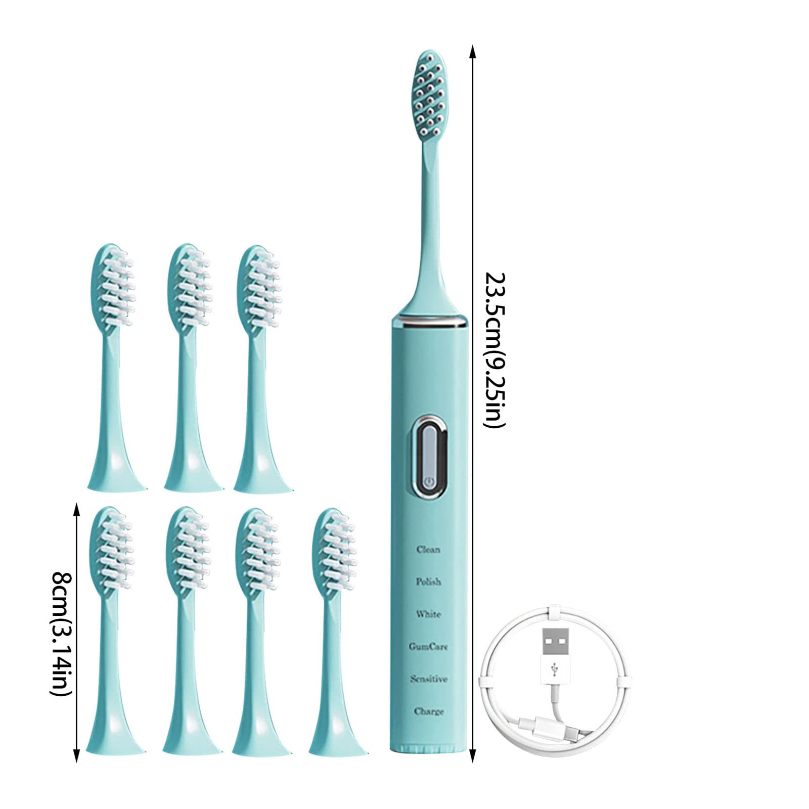 ZITIANY 5 Modes Sonic Electric Toothbrush, 7 Color Available Rechargeable Electric Toothbrush with 8 Brush Heads