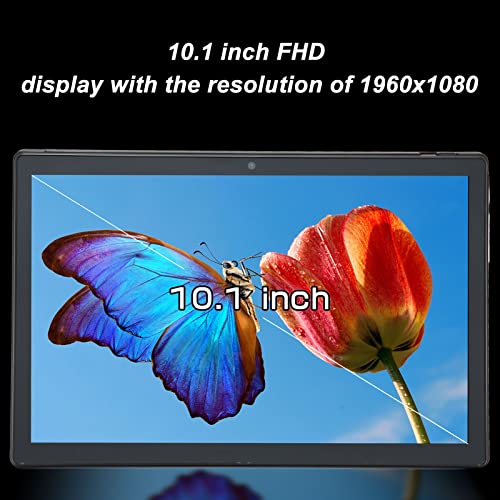 DAUERHAFT 10.1 Inch Tablet, Octa Core CPU Gaming Tablet, 8GB RAM 256GB ROM 1960x1080 Resolution, 8MP 16MP Camera 4G LTE Gaming Tablet for Office Travel 100‑240V(Black)