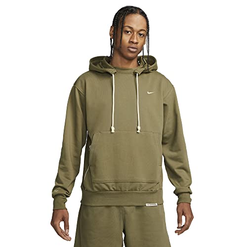 Nike Dri-FIT Standard Issue Men's Unisex Pullover Basketball Hoodie (as1, alpha, m, regular, regular, Medium Olive/Pale Ivory)