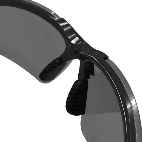 JORESTECH Safety Eyewear, ANSI Z87+ Impact Resistant Polycarbonated Eye Protection Safety Glasses, Black Frame with Smoke Lenses, pack of 12