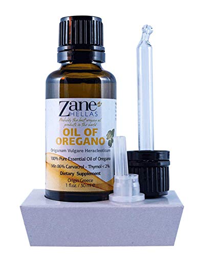 ZANE HELLAS Natural Essential Oil of Origanum heracleoticum,129 mg Carvacrol Per Serving,1 fl.oz. 30 ml.Super 100