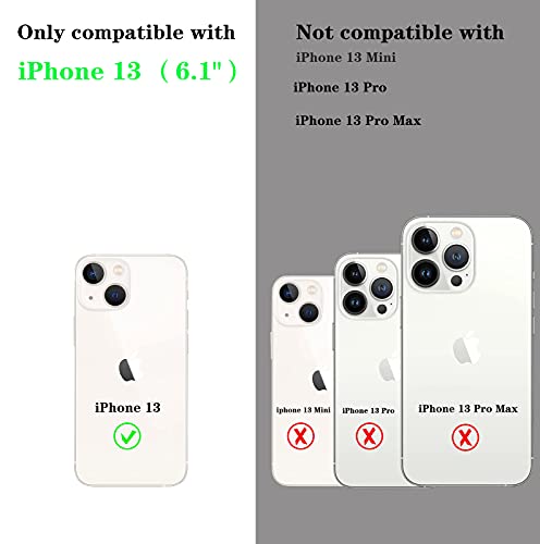 MInCYB Wallet Case Compatible with iPhone 13, Zipper Case with RFID Blocking Card Holder Slots, Magnetic Detachable Leather Flip Folio Cover. Crossbody Phone Case of iPhone 13. Black