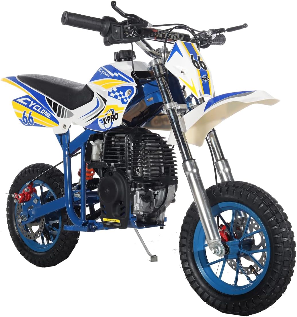 X-PRO 40cc Kids Dirt Bike, 4-Stroke Gas Power Mini Pit Bike with Off-Road Tire and Disc Brake,Blue