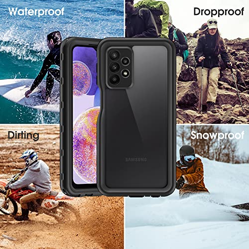 Samsung Galaxy A23 5G Waterproof Rugged Case - Built-in Screen Protector, Dustproof, Shockproof, Heavy Duty Protection (Black)