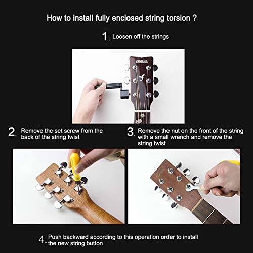 Doryum 6PCS 3L3R Acoustic Guitar Tuning Pegs Machine Head Tuners, Knobs Tuning Keys, Wear-Resistant, Guitar String Tuning Pegs Machine, Enclosed Locking Tuners for Electric or Acoustic Guitar