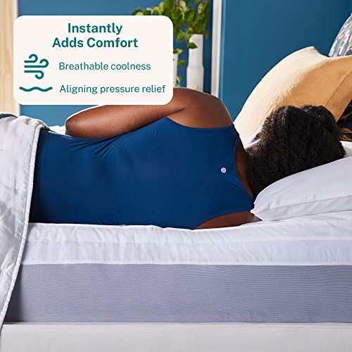 Sleep Innovations Dual Layer 4 Inch Memory Foam Mattress Topper, California King Size, Medium Support, 2 Inch Cooling Gel Memory Foam Plus 2 Inch Pillow Top Cover