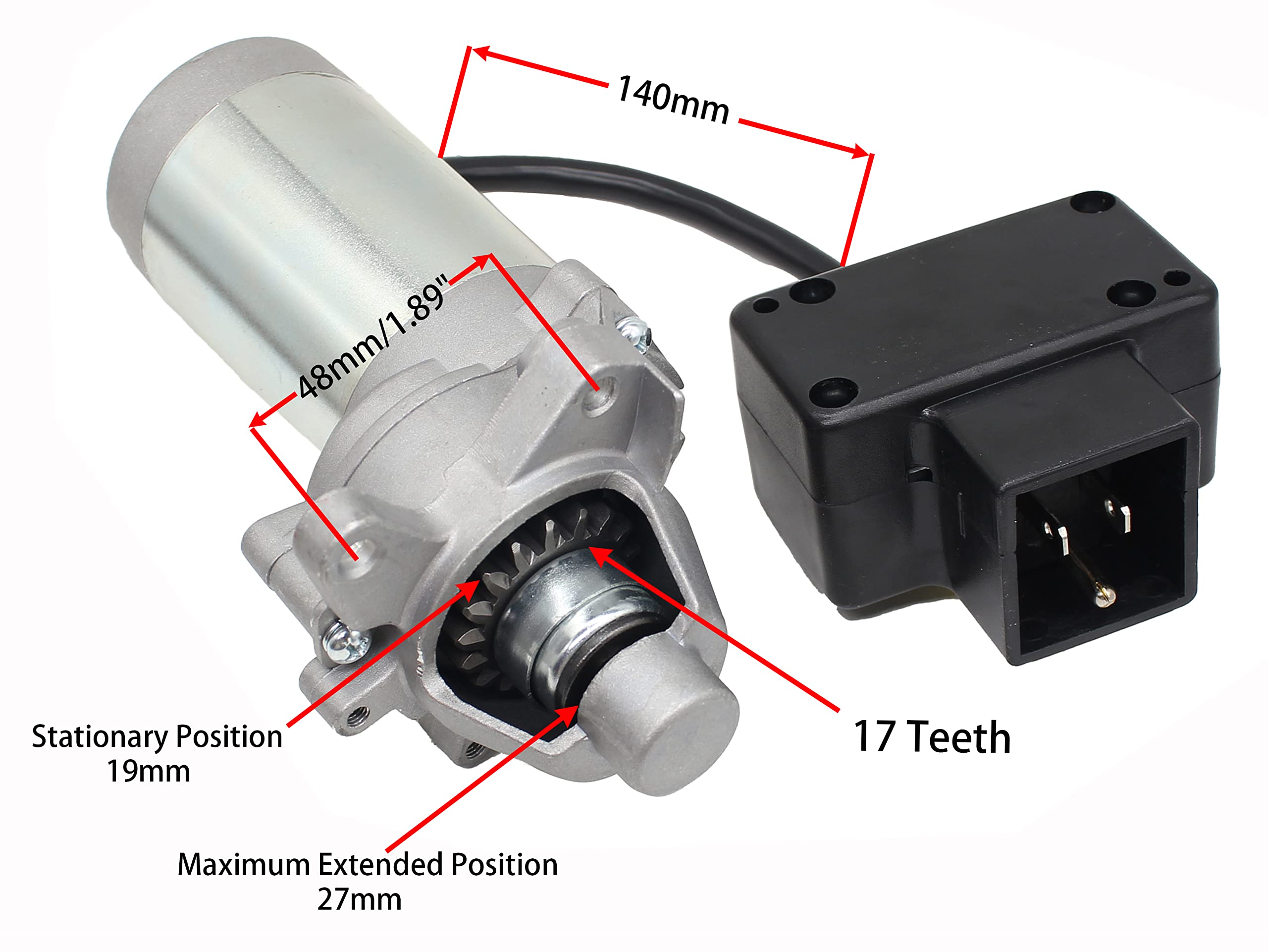 Fullas JQ170-1 Electric Starter Motor Compatible with Champion Snowblower Powered by Rato 208CC Gas Engine