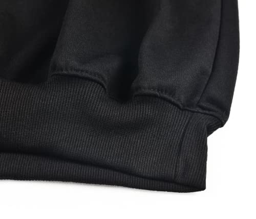 NECHARI Unisex Tops Harajuku Anime Unisex Hoodie Pullovers Tops Loose Long Sleeves (Black3,L,Large)