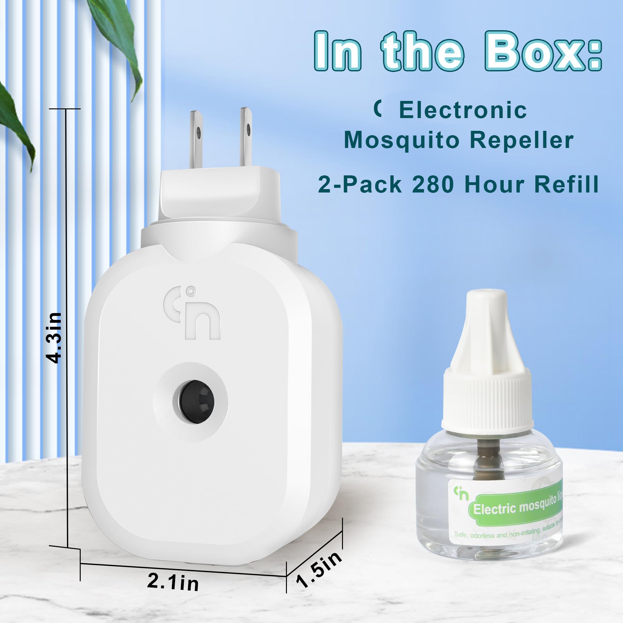 Moskiller Mosquito Repeller, Electronic Mosquito Repellent Plug in, Include 1 Pack 280 Hr Repellent Refills for Home, Bedroom, Office, Kitchen