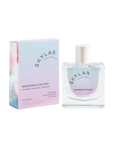 Skylar Boardwalk Delight Eau de Perfume - Hypoallergenic & Clean Perfume for Women & Men, Vegan & Safe for Sensitive Skin - Sweet Perfume with Notes of Cotton Candy, Pure Vanilla & Coconut Milk - (50mL /1.7 Fl oz)